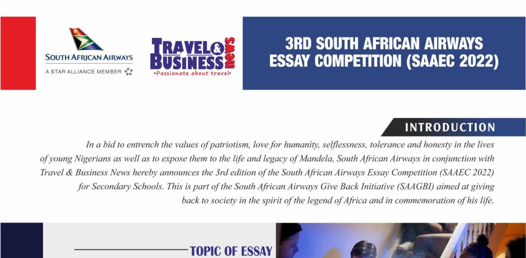 Entries Open for 3rd South African Airways Essay Competition – By Daisy ...